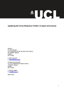Updating the Crime Reduction Toolkit: A report and manual - UCL Discovery